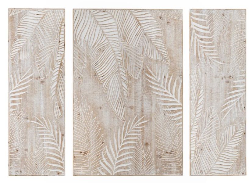 Crestview Collection Wood Palms 3-Piece Wall Art Set | Steeple ...