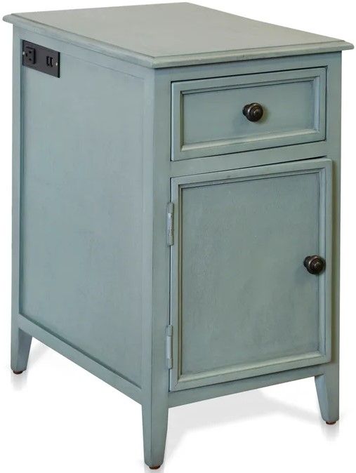 StyleCraft Aged Seafoam 1-Drawer Side Table with Door | Colder's ...