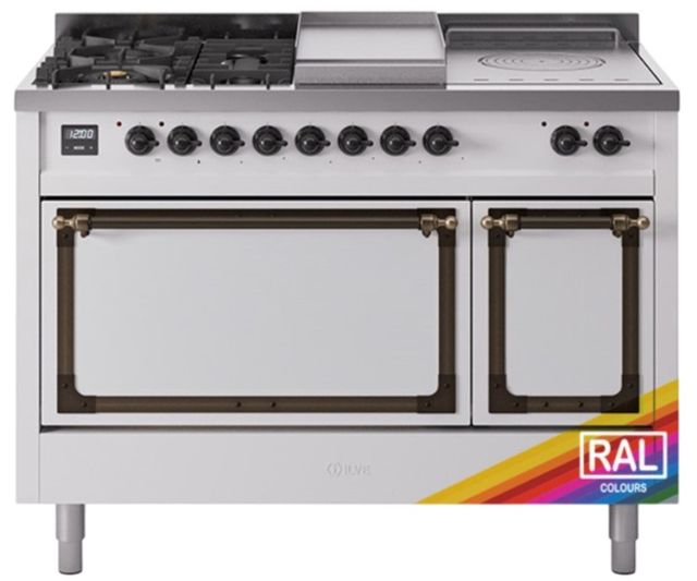 Ilve® Nostalgie II 48'' Custom RAL Color Natural Gas Freestanding Dual ...