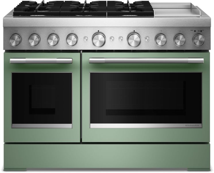 KitchenAid® 48" Cardamom Freestanding Pro Style Duel Fuel Range with ...