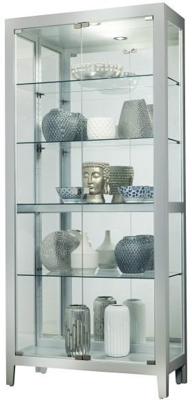 Howard Miller Danica II Silver Curio Cabinet Martins Home Center