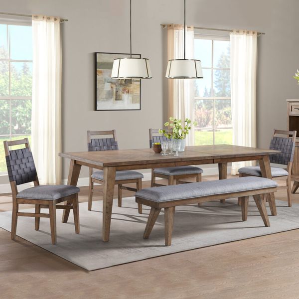 Intercon Oslo Weathered Chestnut 6 Piece Dining Set | BlvdHome