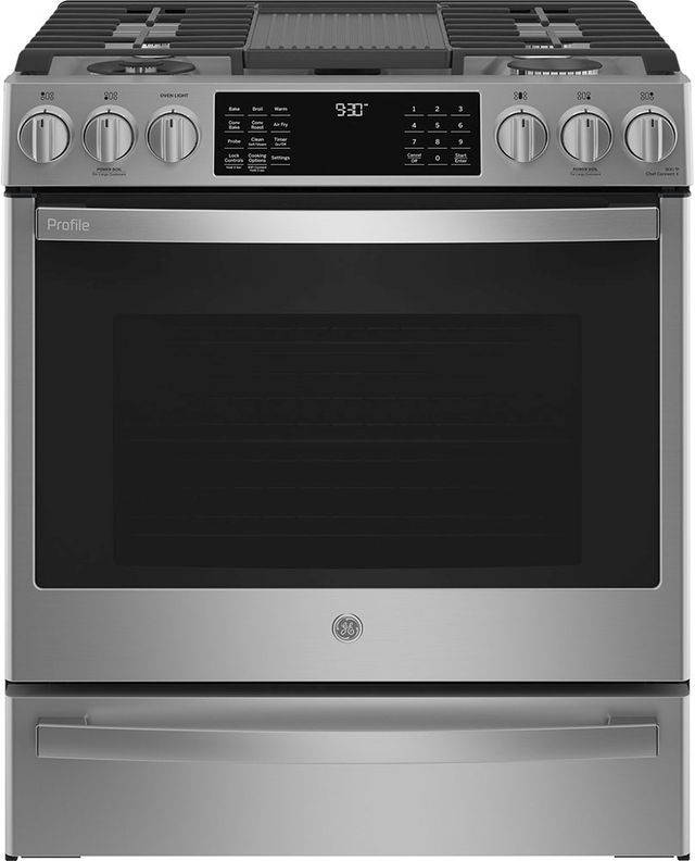 GE Profile™ 30" Fingerprint Resistant Stainless Steel Slide In Dual ...