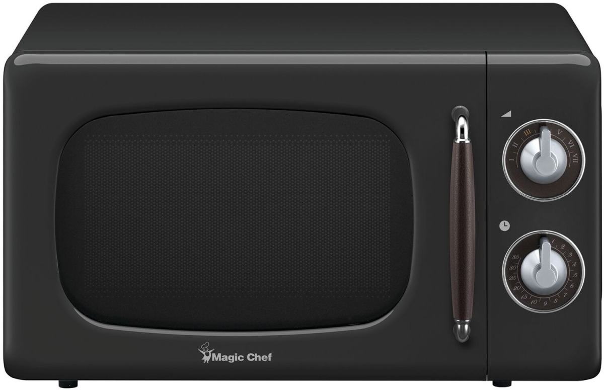 Black retro microwave store
