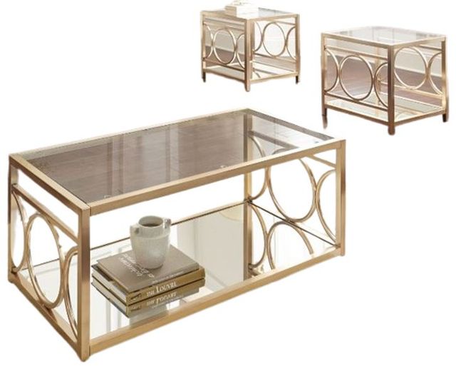 Steve Silver Co. Olympia 3-Piece Clear/Gold Occasional Set | Jarons ...