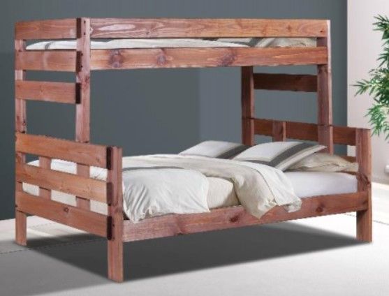 Pine Crafter Furniture® Mahogany Twin/Full Stackable Bunk Bed ...
