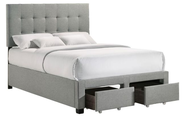 Intercon Upholstered Beds Kaycee Smoke Full Storage Panel Bed ...