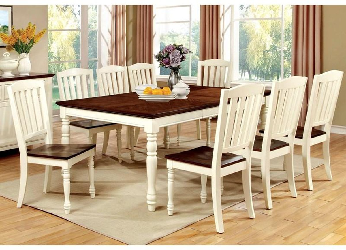 White and brown kitchen table set store