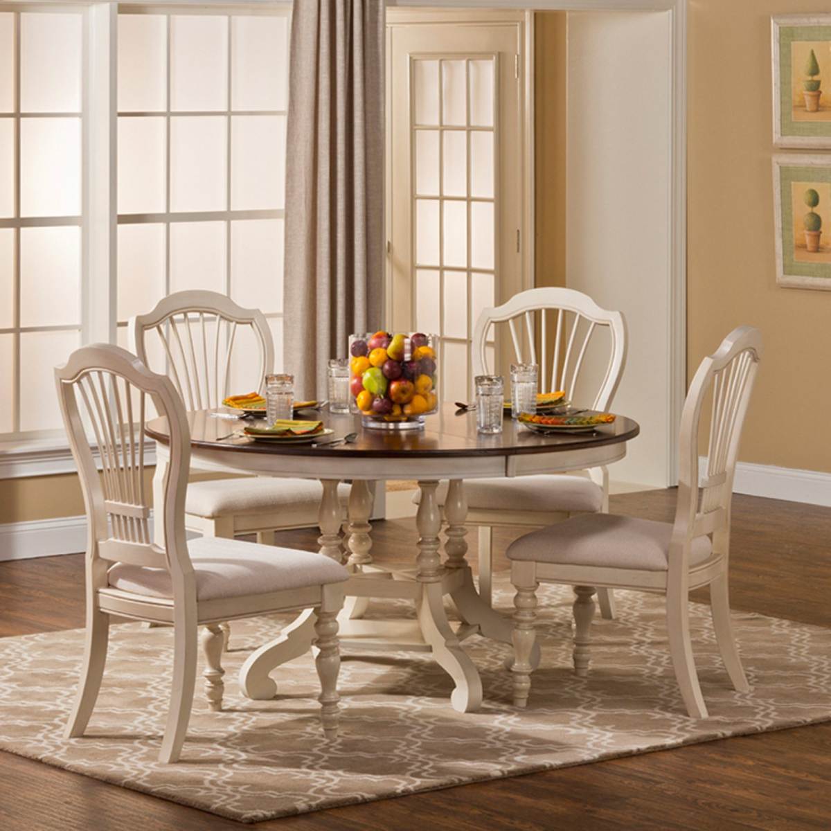 HH2 Home Pine Island 5 Piece Old White Round Dining Set Hoelscher s Fine Furniture Appliances Electronics Floresville and Pleasanton TX