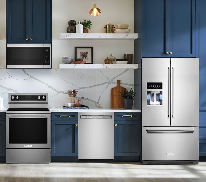 KitchenAid 4 Piece Kitchen Package with a 26.8 Cu. Ft. Stainless Steel ...