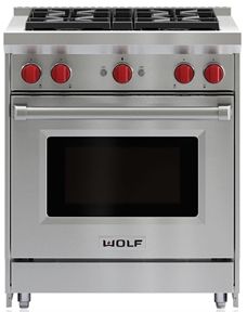 Wolf® 30" Stainless Steel Pro Style Natural Gas Range | Albert Lee ...