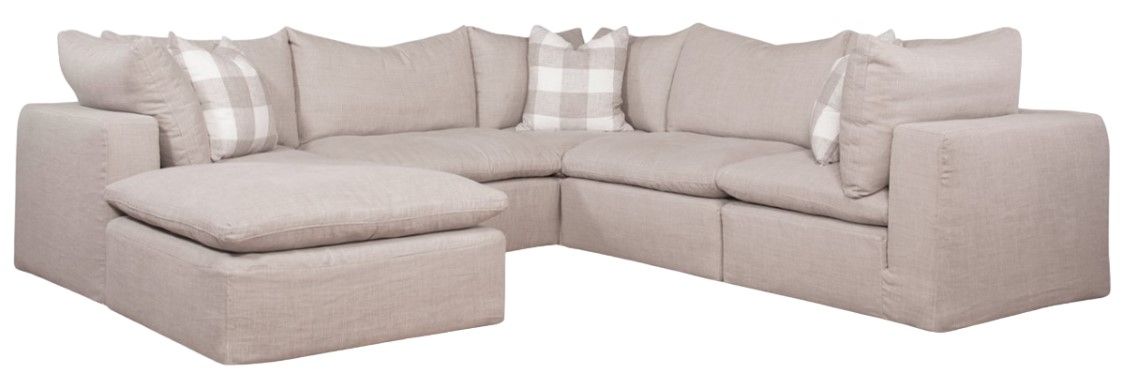 Four Seasons Customizable Kalani 6-Piece Slipcovered Modular Sectional ...