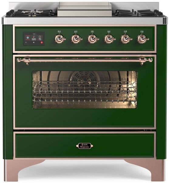 Ilve® Majestic II Series 36" Emerald Green Pro Style Dual Fuel Liquid ...