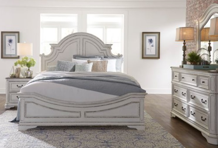 Liberty Furniture Magnolia Manor 4 Piece Antique White King Bedroom Set Liddiard Home Furnishings