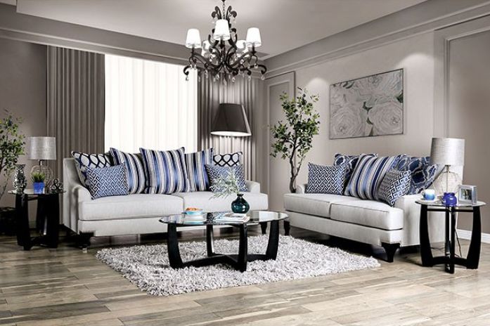 Light grey sofa and loveseat set store
