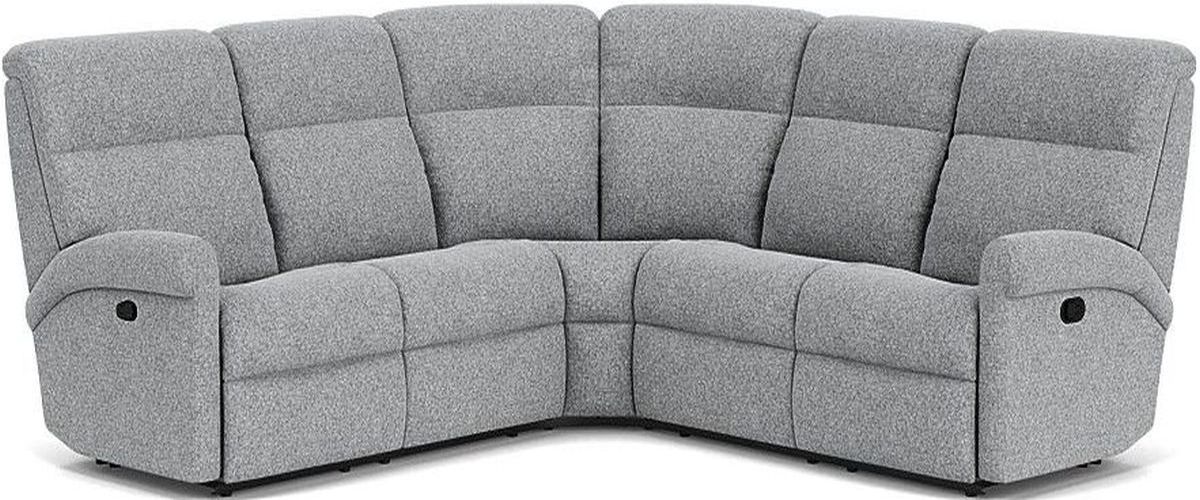 Flexsteel® Davis Silver Tweed Reclining Sectional | Great Rooms ...