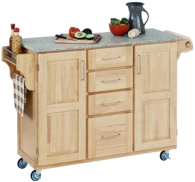 homestyles® Create-a-Cart Salt-and-Pepper Granite/Natural Kitchen Cart ...