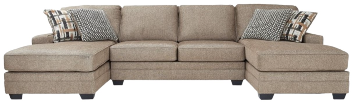 Signature Design by Ashley Cannonbrook 3 Piece Nutmeg U Shape Chaise Sectional