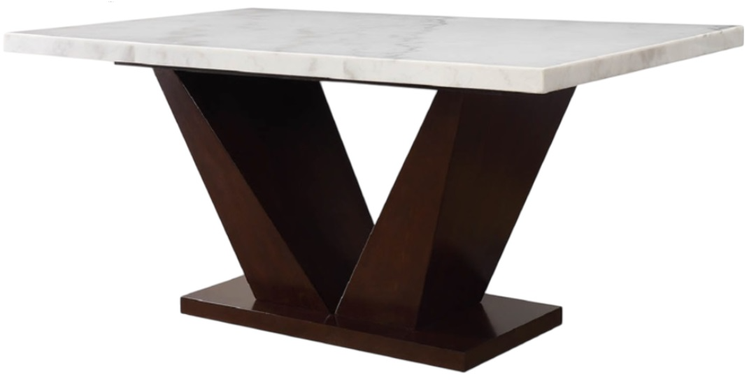 Acme forbes white marble dining table store