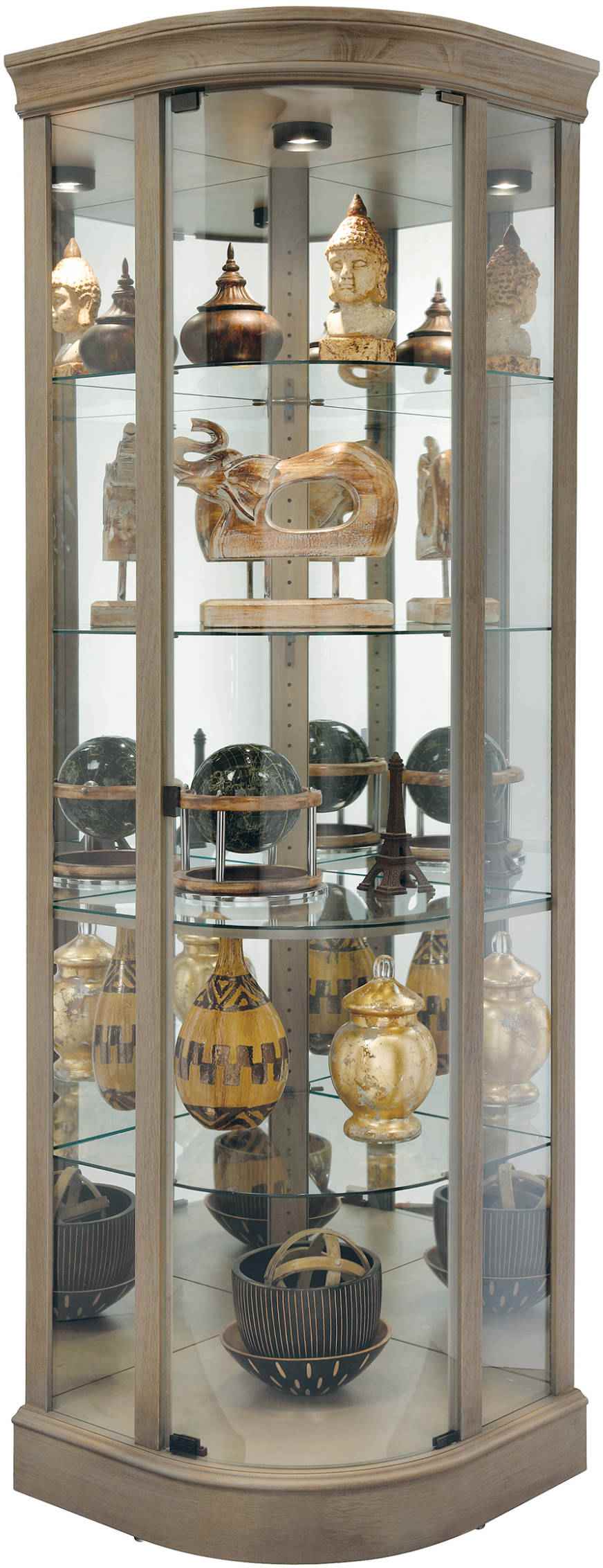 Grey corner display cabinet store