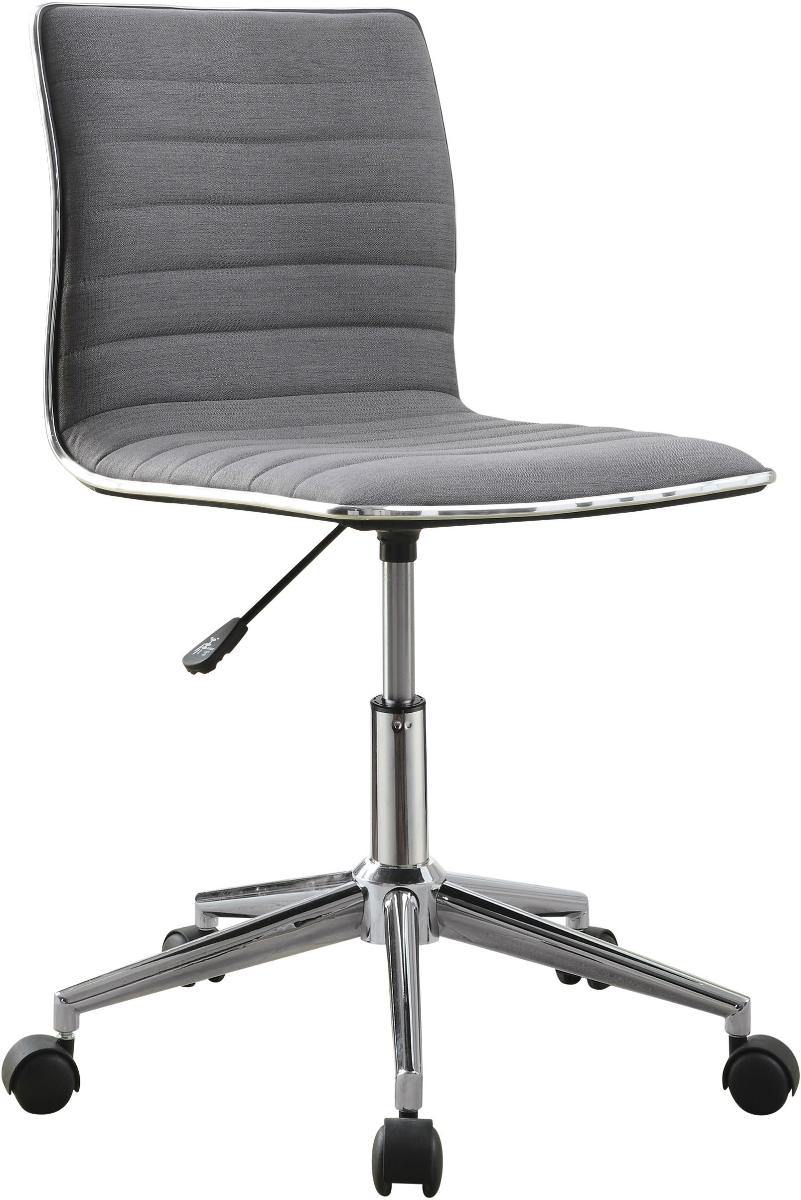 Coaster Chryses Grey Chrome Adjustable Height Office Chair Western Living Furniture and Mattresses in Vernal UT