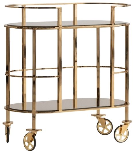 Michael Amini® Savannah Breeze Bright Gold Serving Cart | Italy 2000 ...