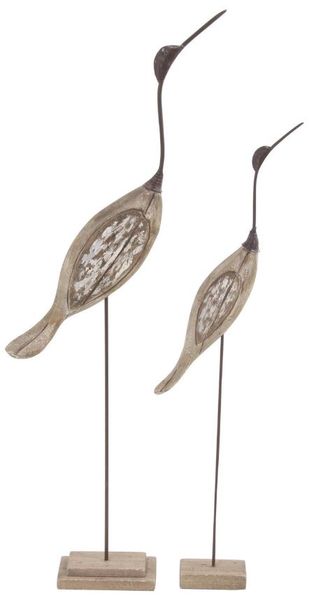 Deco Marche 2-Piece Brown Wood Bird Sculpture Set | Fischer Furniture ...