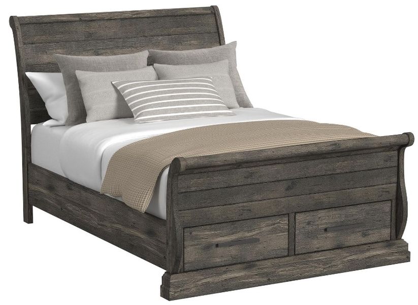 Elements International Park Ridge Charcoal King Storage Panel Bed ...