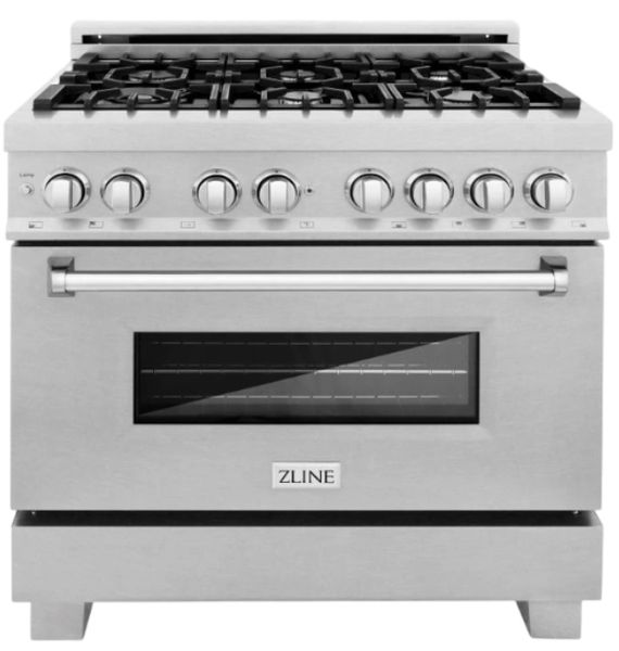 ZLINE 48" Satin Stainless Steel Pro Style Dual Fuel Range | M & H Appliance