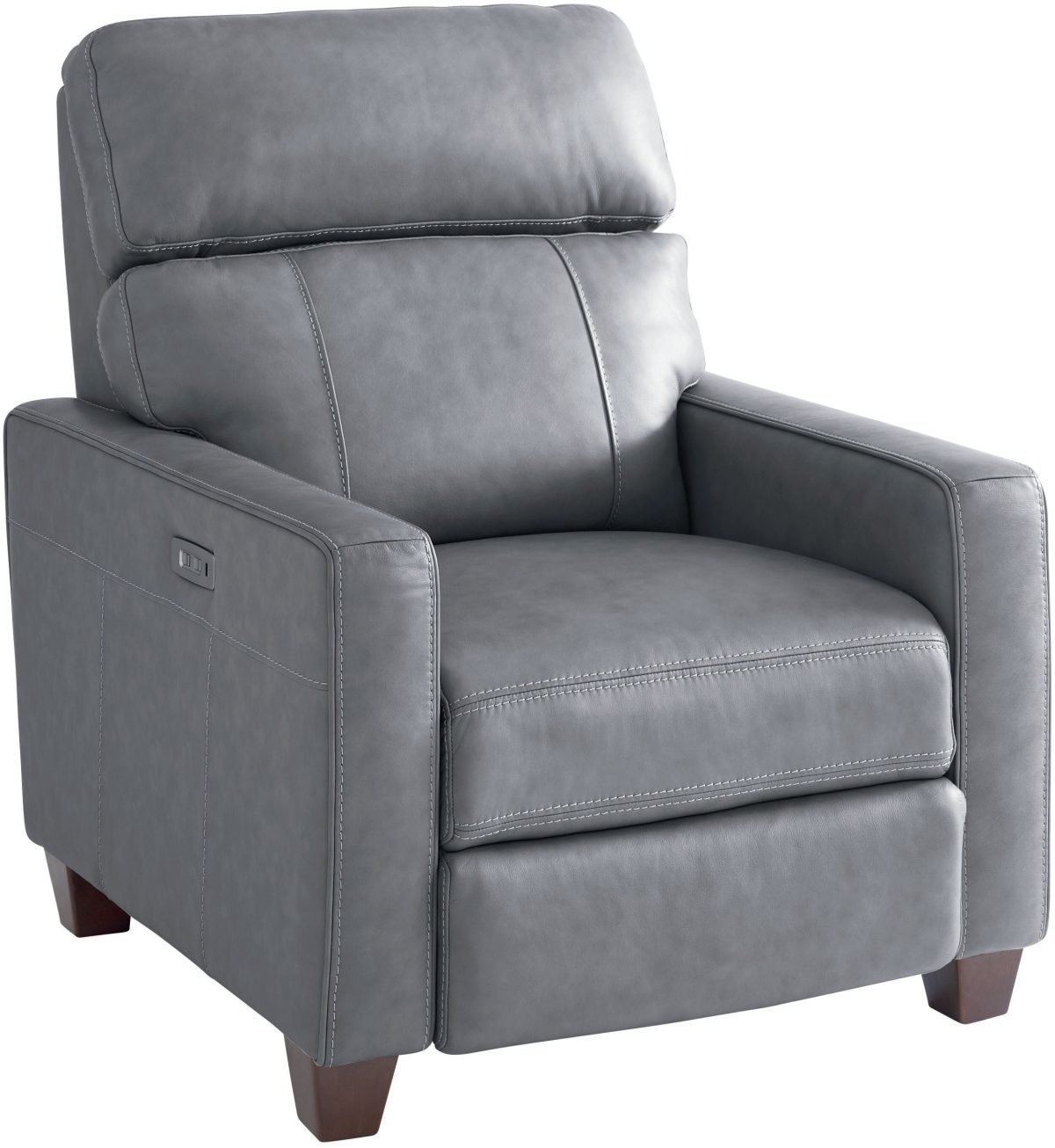 Bassett Furniture Club Level Tompkins Smoke Leather Wallsaver Power Recliner Logan UT