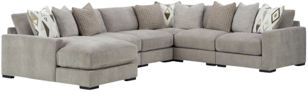 Benchcraft® Aslan Court 6-Piece Pebble U-Shape Sectional with Chaise ...