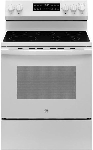GE® 500 Series 30" White Freestanding Electric Range | Grand Appliance ...