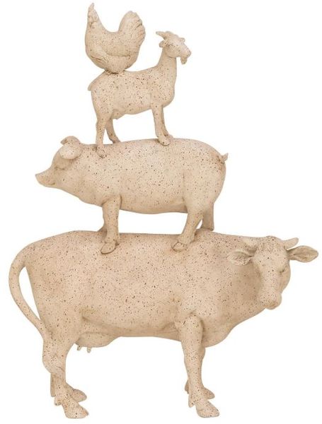 Deco Marche White Animals Stacked Decorative Sculpture | Fischer ...