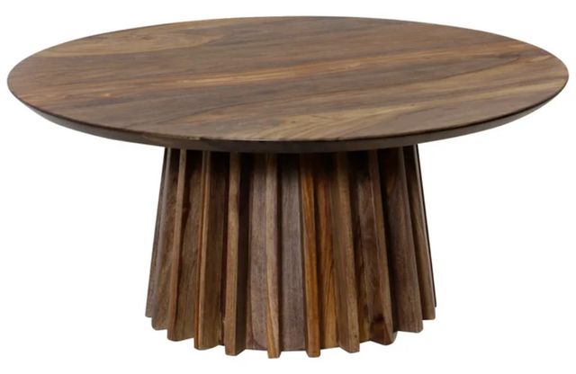 StyleCraft Fluted Umber Round Coffee Table | The Cleveland Furniture ...
