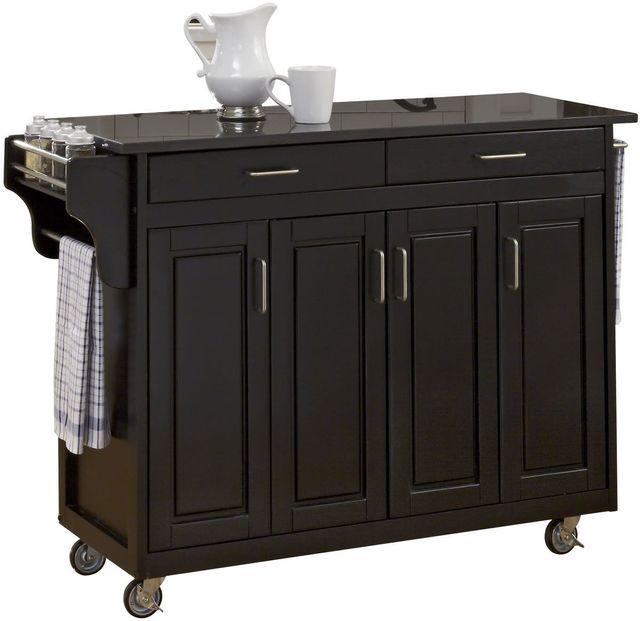 homestyles® Create-a-Cart Black/Black Granite Kitchen Cart | Fischer ...