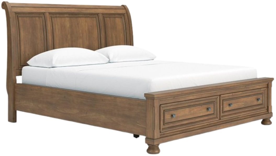 Signature Design by Ashley® Feddinger Medium Brown California King Storage Sleigh Bed | Big ...