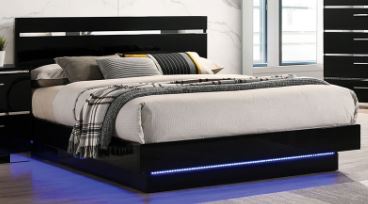 California king bed with led lights store