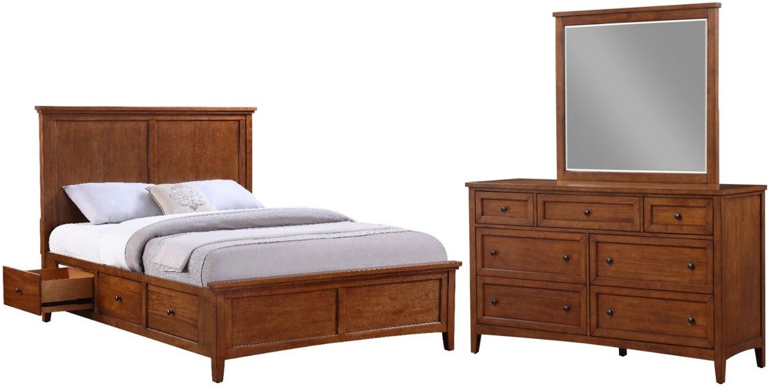 Nash Collective Spencer 3-Piece Cherry King Storage Bedroom Set | Big ...