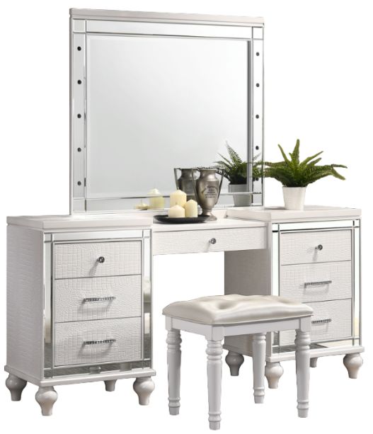 New Classic® Home Furnishings Valentino 2-Piece White Vanity Set ...