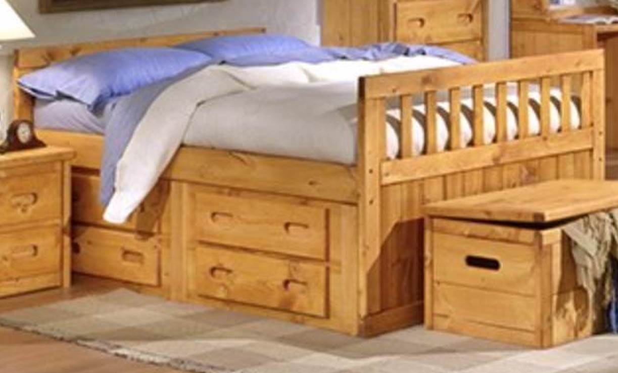 Trendwood Bunkhouse Cinnamon Full Captain s Bed with Underdresser