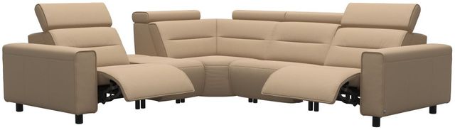 Stressless® by Ekornes® Emily 5-Piece Beige Power Reclining Sectional ...