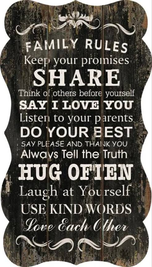 Classy Art Black/White Family Rules Wall Decor | Fischer Furniture ...