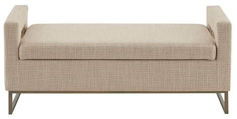 Olliix by Madison Park Crawford Tan Storage Bench | Bob Mills Furniture