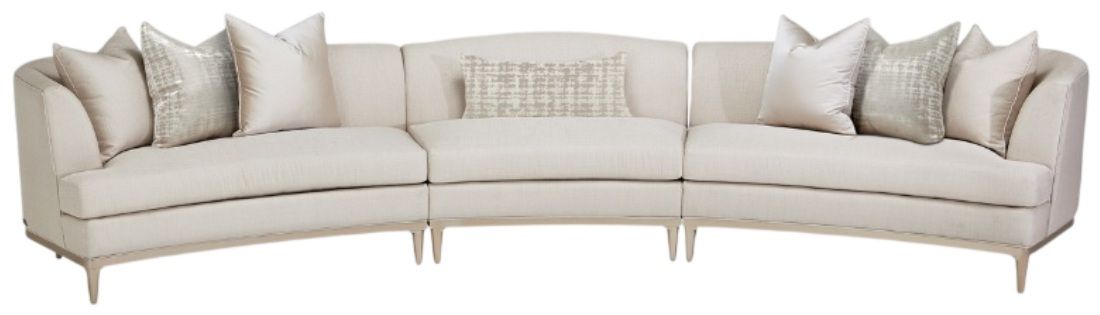 Michael Amini® Malibu Crest Chardonnay/Pearl Sectional Sofa | Bedroom ...