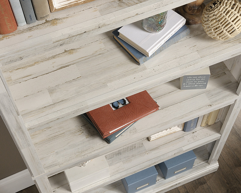 Sauder Select White Plank 5 Shelf Bookcase Economy Furniture