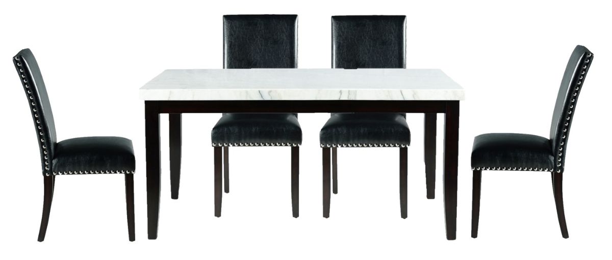 Steve Silver Co. Westby 5-Piece Black/White Dining Set with Ebony Base ...