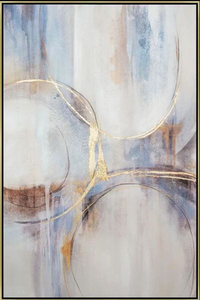 Classy Art Style 15 Hand Painted Textured Canvas with Foil Wall Art ...