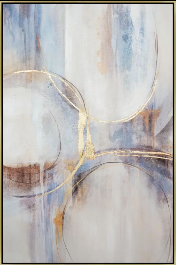 Classy Art Style 15 Hand Painted Textured Canvas with Foil Wall Art ...