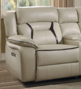 Homelegance Amite Beige Leather Gel Power Left Side Reclining Chair Homelife Furniture Mattress Tracy CA