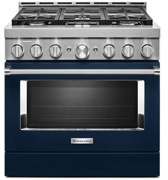 KitchenAid® 36" Ink Blue Smart Pro Style Gas Range | Spencer's TV ...